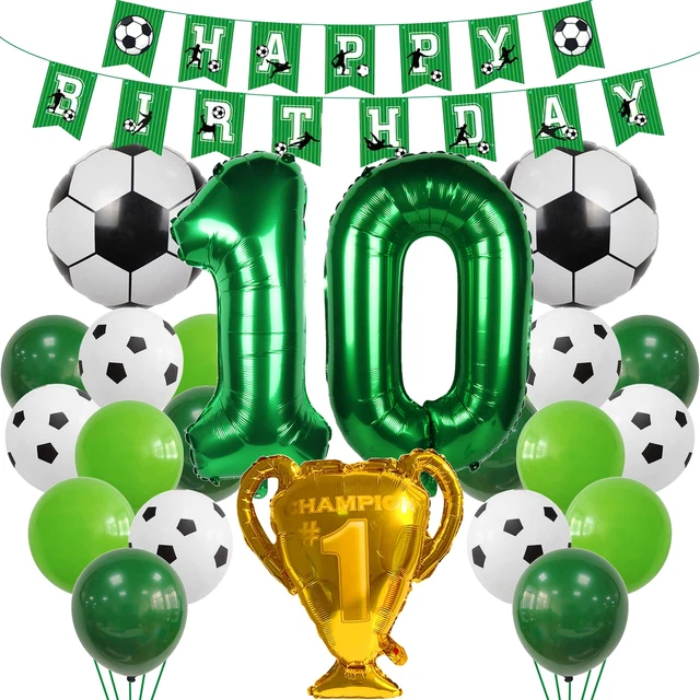 BALLON DE FOOTBALL 10e Anniversaire Ballon Vert 10 Ans Garçon Football ...