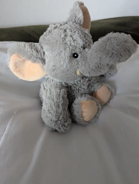 INTELEX WARM AND cosy microwavable elephant soft toy plush grey 30cm ...