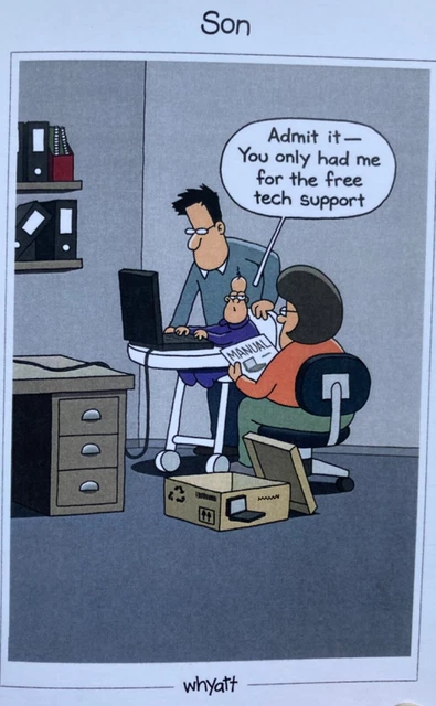 HUMOUR FUNNY CHEEKY Mens Boys Birthday Card To Son Computers Tech Help ...
