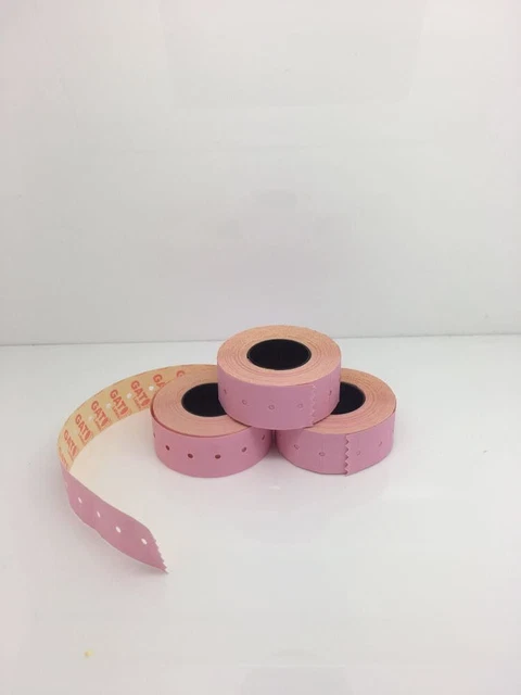 10 ROLLS OF Jolly Price Gun Pricing Labels , CT1 22x12 Pink Permanent £ ...