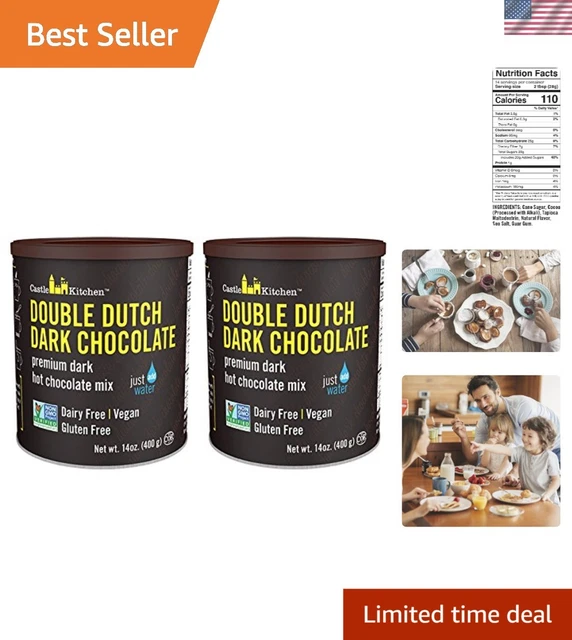 DAIRY-FREE HOT CHOCOLATE Mix - Double Dutch Dark Chocolate (Pack of 2 ...