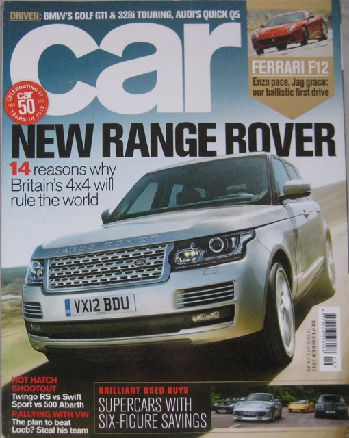 CAR MAGAZINE SEPTEMBER 2012 featuring Range Rover, Ferrari, Chevrolet ...