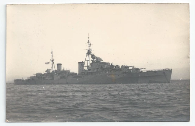 HMS BELLONA MODIFIED Dido class Light Cruiser Royal Navy PC-size RP ...
