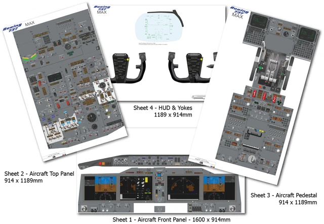 BOEING 737MAX Family Cockpit Training Poster - Full Size £120.00 ...