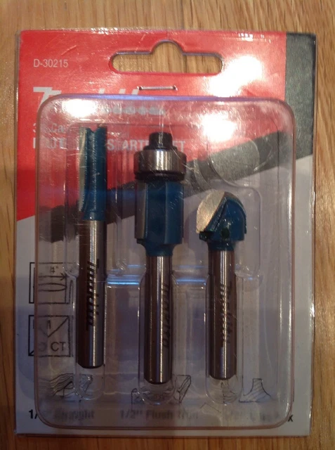 MAKITA D-30215 ROUTER Bit Set 3pc - Brand New £7.99 - PicClick UK
