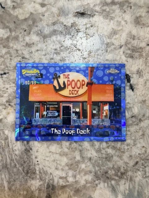 2025 TOPPS CHROME SpongeBob The Poop Deck Blue Bubble Refractor /99 £22 ...