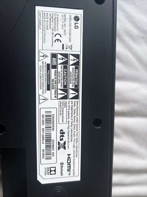 LG SOUNDBAR WITH Subwoofer – Meridian Technology – High Res Audio ...