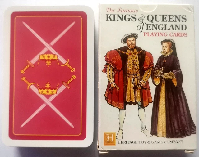 VINTAGE PLAYING CARDS Kings & Queens England 1993 52 & 3J & 1H Box Uk Free Post £9.99 - PicClick UK