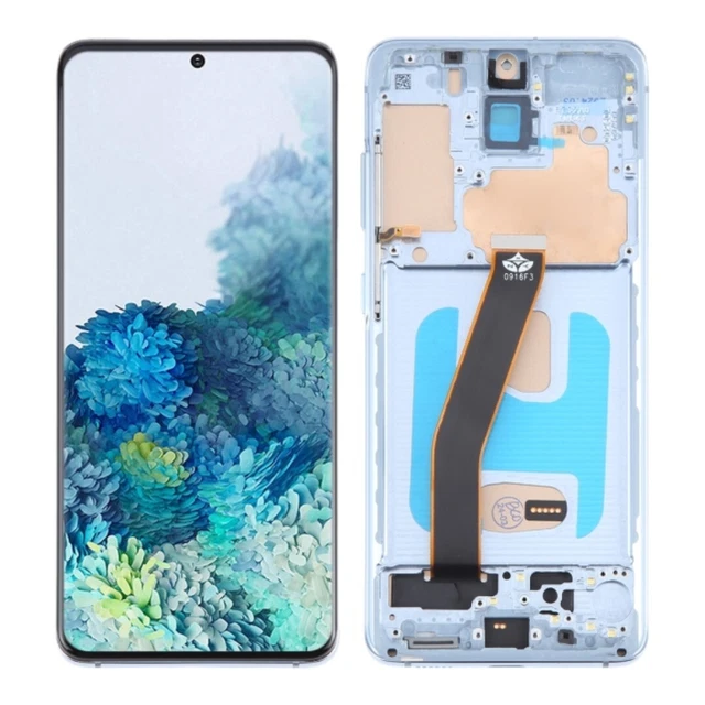 VITRE TACTILE + Écran OLED + Châssis Bleu pour Samsung Galaxy S20 FE 4G ...