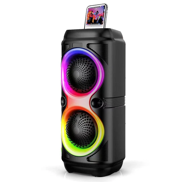 WIRELESS PORTABLE BLUETOOTH Speaker RGB Subwoofer Heavy Bass Sound ...
