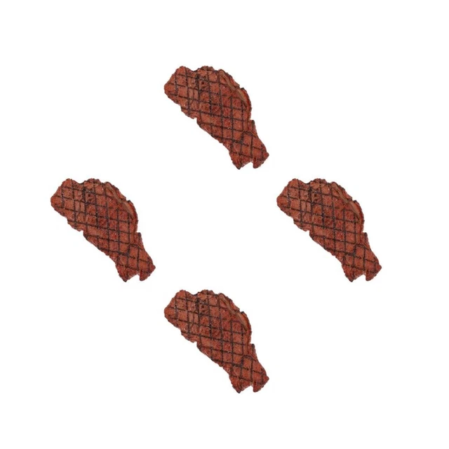 4 COUNT STEAK Toy Artificial Food Props Lifelike Fake Meat Model £24.99 ...