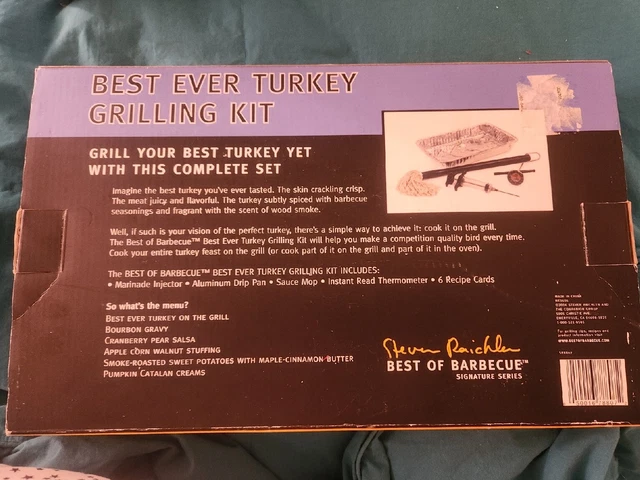 NOS STEVE RAICHLEN Best Of BBQ Turkey Grilling Kit Meat Thermometer ...