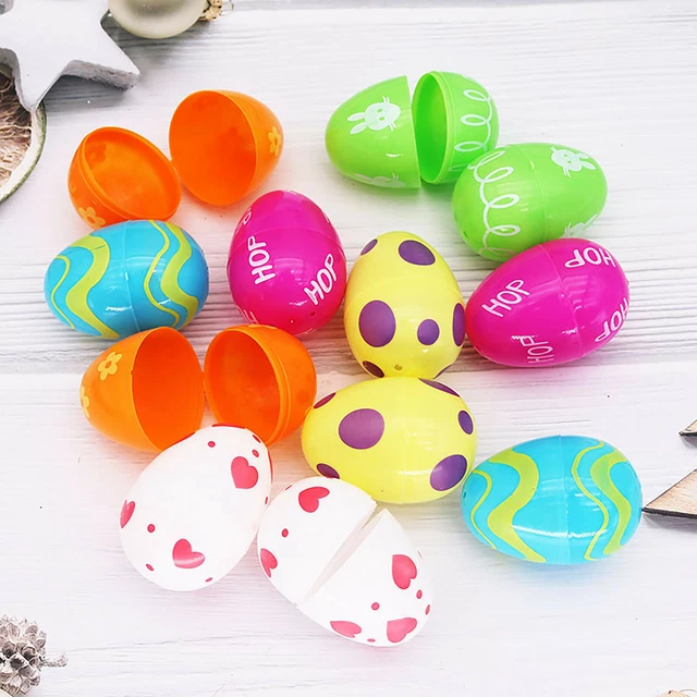 EMPTY FILLABLE PLASTIC Easter Eggs Pack Of 12 Easter Hunt Bright ...