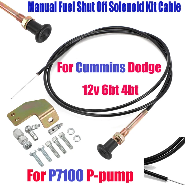 P7100 MANUAL FUEL Shut Off Solenoid Cable For Cummins Dodge 12v 6bt 4bt ... P7100 MANUAL FUEL Shut Off Solenoid Cable For Cummins Dodge 12v 6bt 4bt ...