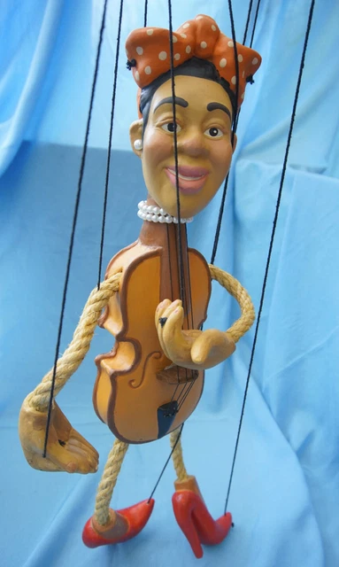 VINTAGE FEMALE CELLO Plaster puppet marionette £35.00 - PicClick UK