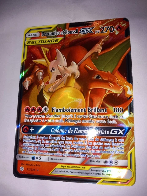 CARTE POKÉMON : Dracaufeu et Roussil ESCOUADE GX 22/236 Eclipse ...