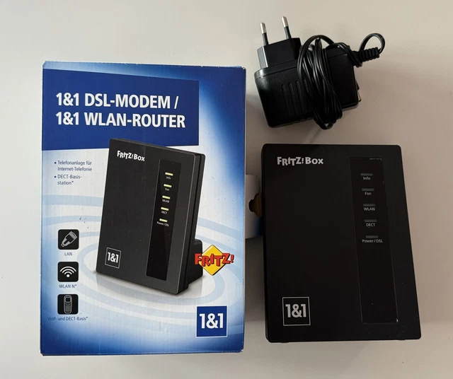 AVM FRITZ!BOX 7412 1&1 DSL-Modem WLAN-Router DECT Basis Station EUR 4 ...
