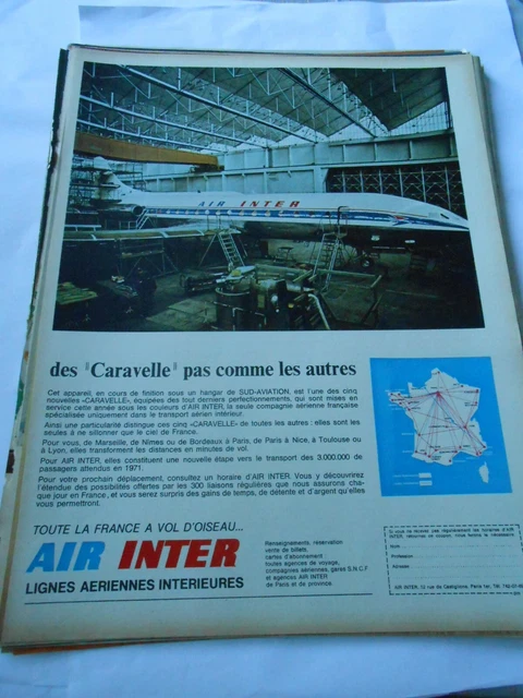 PUBLICITÉ ADVERTISING 1967 Air Inter des Caravelle pas comme les autres ...