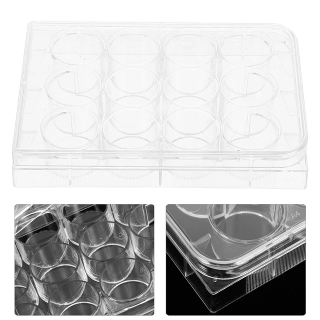 10 PCS CULTURE Tray with Lid 12 Holes Transparent for Laboratory £29.65 ...