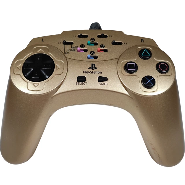 ASCII SONY PSX Playstation PS1 Controller Turbo Fire Slow Motion Gold ...