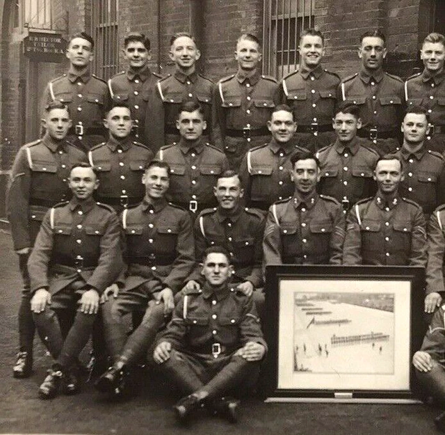 WW2 REAL PHOTO Postcard Soldiers Royal Artillery Group Barracks ...