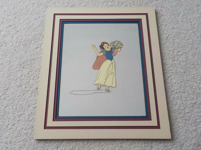 ORIGINAL WALT DISNEY Snow White Gathering Flowers Cel Cell Celluloid ...
