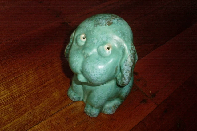 VINTAGE RETRO/DECO 40S Green Crown Devon Sad Eyed Bonzo Dog Figurine ...