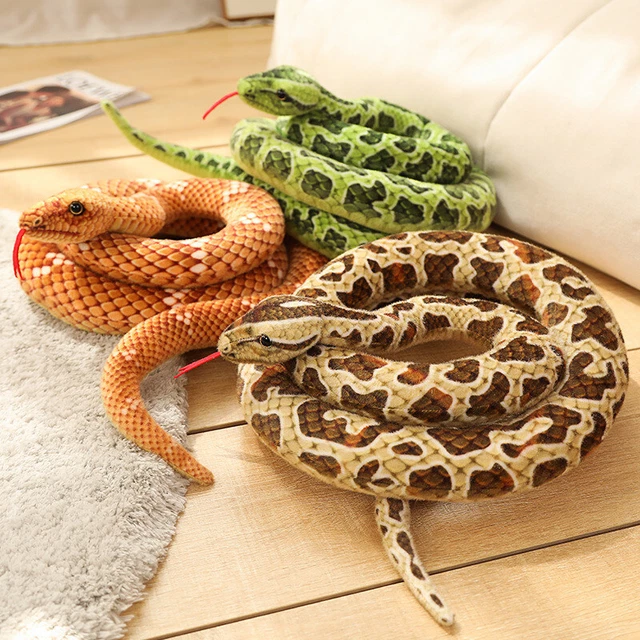 GIANT SIMULATION SNAKES Plush Toy Long Golden Python Stuffed Doll 200cm ...