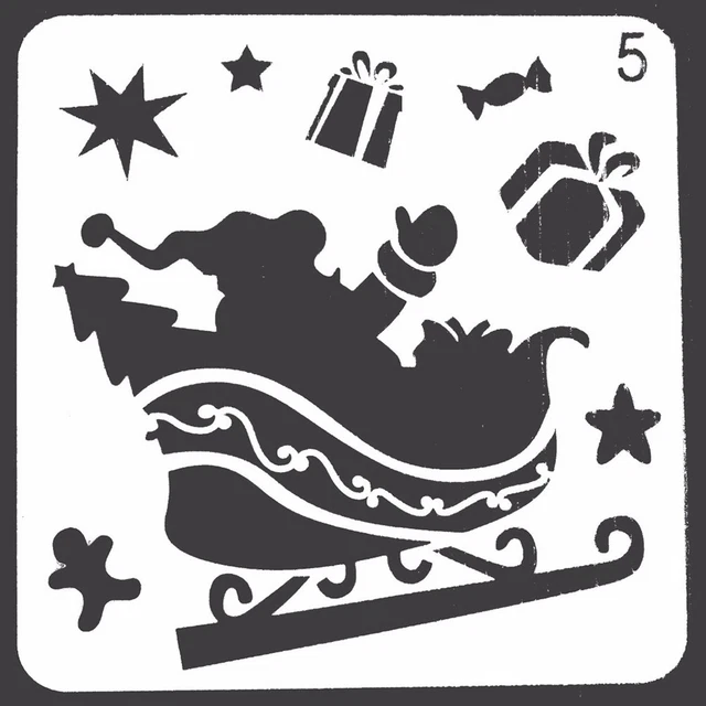 8 PCS CHRISTMAS Card Template Large Painting Templates Stencils for ...