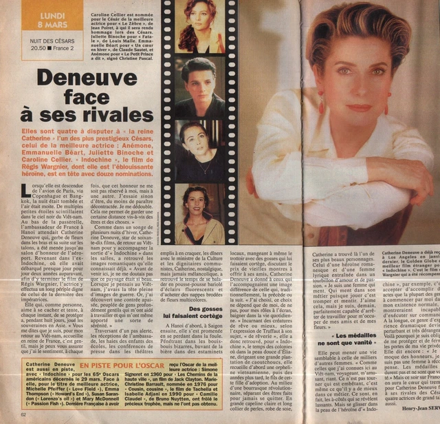 COUPURE DE PRESSE Clipping 1993 Catherine Deneuve (1 page 1/2) EUR 5,00 - PicClick FR