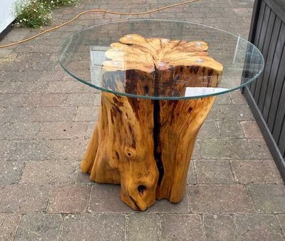 TREE LOG TABLE With Optional Glass Top. £90.00 - PicClick UK