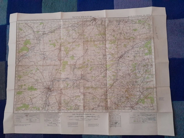 VINTAGE 1941 WINCHESTER War Office WW2 Ordnance Survey OS map Hampshire ...