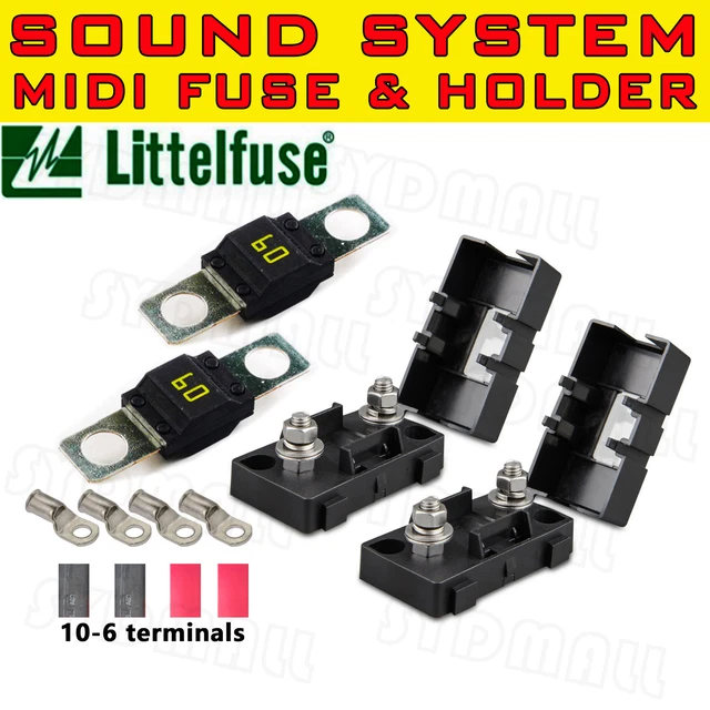 60A MIDI BOLT Fuses Holders Terminals Kits For Dual Battery Mega Sound ...