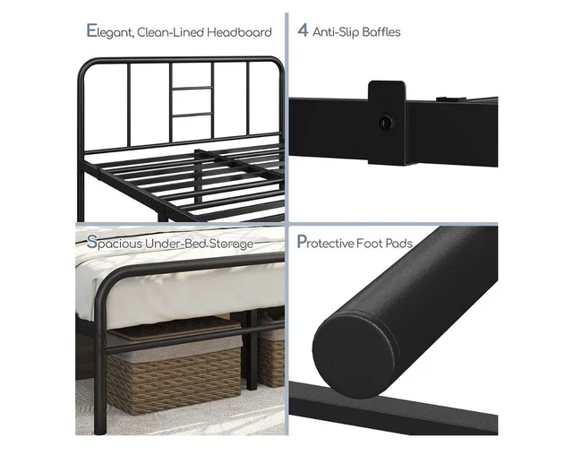 BLACK METAL KING size bed frame good condition dismantled £30.00 ...