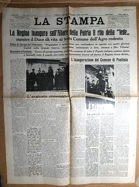 LA REGINA SULL'ALTARE DELLA PATRIA da LA STAMPA del 1935-RIF.10750 EUR ...