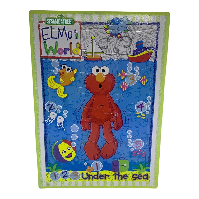 ELMO'S WORLD (SESAME Street) 12 Piece Frame Tray Puzzle - 2002 - Under ...