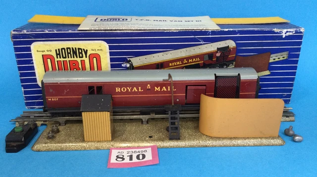 HORNBY DUBLO 32099 T.P.O. Mail Van Set, VGC, 3 Rail, With Switch & Bags ...