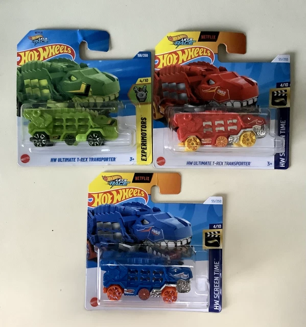 HOT WHEELS SCREEN Time 2024 25 Ultimate T-Rex Transporter x 3 Green ...