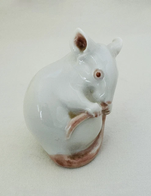 RARE ROYAL COPENHAGEN White Porcelain Mouse Figurine Figure #419 £179. ...