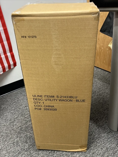 ULINE S-21433BLU UTILITY Wagon - Blue 36" x 19" x 22" - New In Box £23. ...