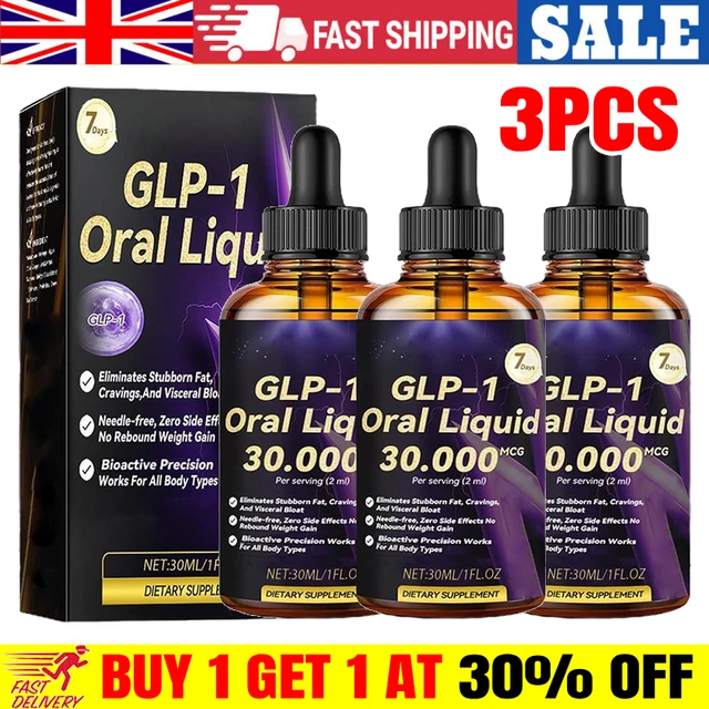 3PACK GLP-1 ORAL liquid Weight Loss Fat Burner Slimming Drops ...