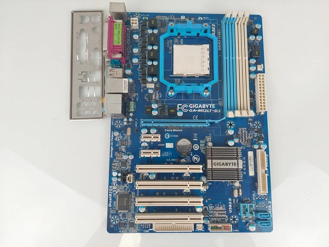 GIGABYTE GA-M52LT-D3 SOCKET AM3 DDR3 ATX Motherboard with I/O Shield £ ...