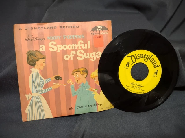 VINTAGE DISNEYLAND 45RPM Record Walt Disney’s Mary Poppins Spoonful Of ...