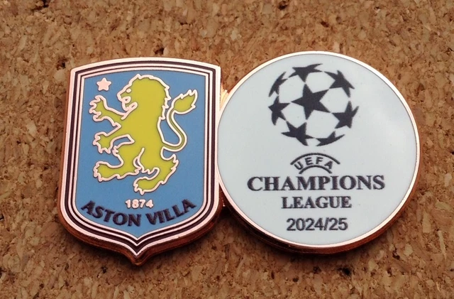 ASTON VILLA FC - Champions League 2024/25 Pin/Badge [copper plated] £3. ...