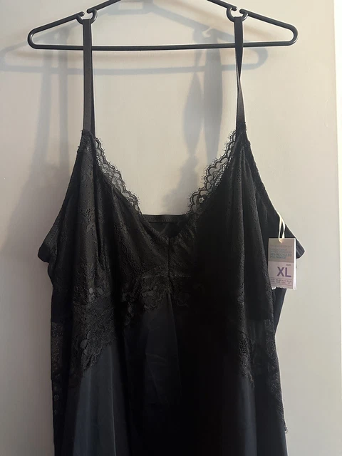 PRIMARK SIZE XL Black Nightie With Black Lace £11.99 - PicClick UK