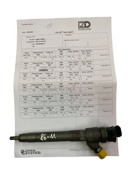 RENAULT TRAFIC III (X82) 2016 Diesel Injecteur de carburant 0445110569 ...