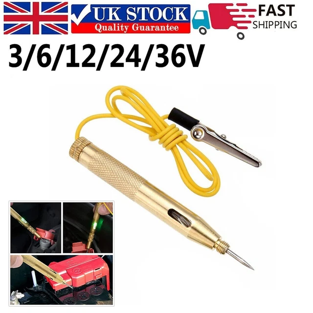 12V CIRCUIT TESTER Probe 3-24v Electric Car Fuse Test Light Voltage Pen ...