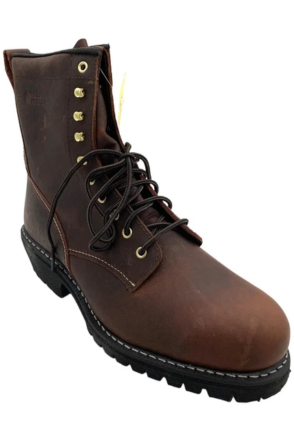 WORK AMERICA MEN'S Steel Toe 8" Ankle Boots Redwood £54.30 - PicClick UK