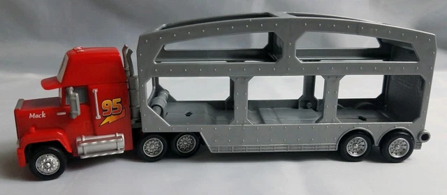 MATTEL DISNEY PIXAR Lightning McQueen #95 Red Mack Transporter Big Rig ...