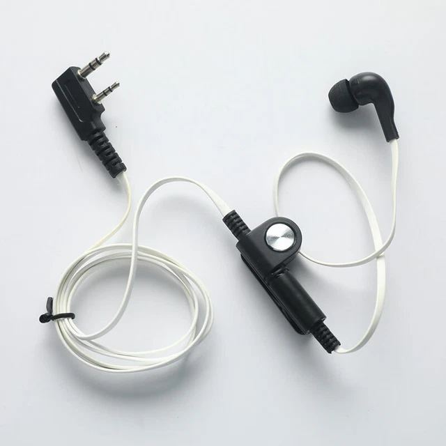 UNIVERSAL K PLUG Walkie Talkie Headphone Headset 2 Pin PTT Mic For UA ...